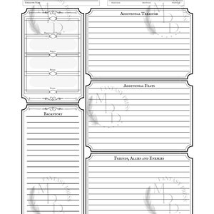 Monk Character Sheet Dungeons & Dragons 5e - Etsy