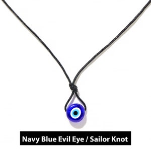 Evil Eye Necklace, Black Cord String Necklace, Evil Eye Nazar Pendant ...