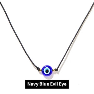 Evil Eye Necklace, Black Cord String Necklace, Evil Eye Nazar Pendant ...