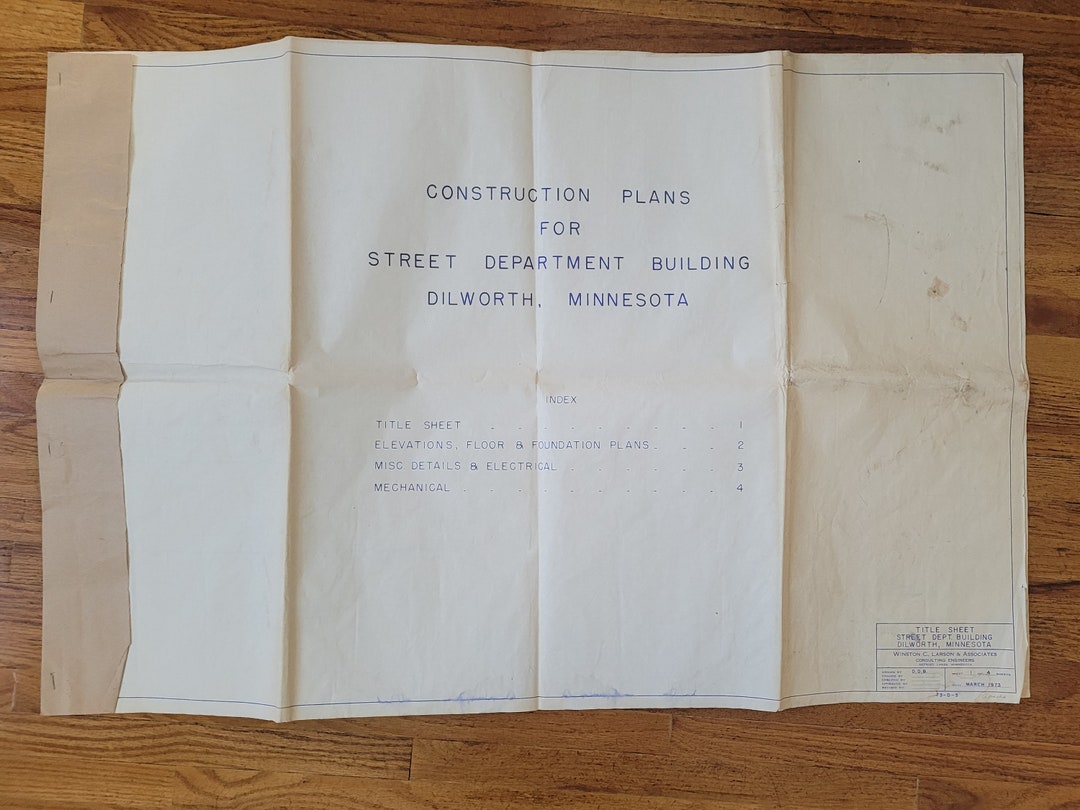 Construction Plans: Proposed Street Department Building | Dilworth ...