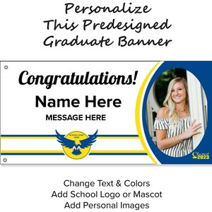 Custom Graduation Banner Class of 2023 High School Grad - Etsy