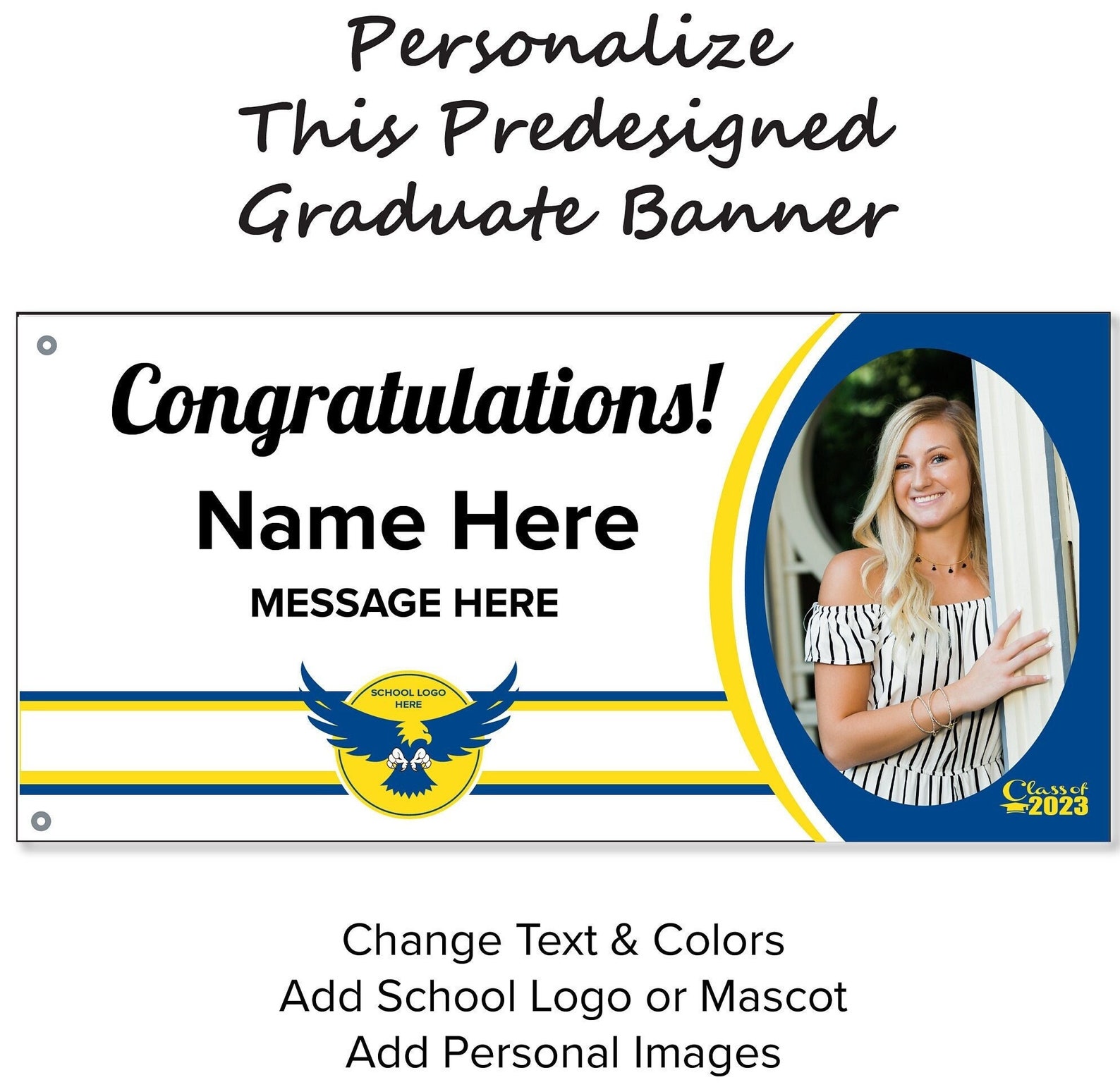 Custom Graduation Banner Class of 2023 High School Grad - Etsy
