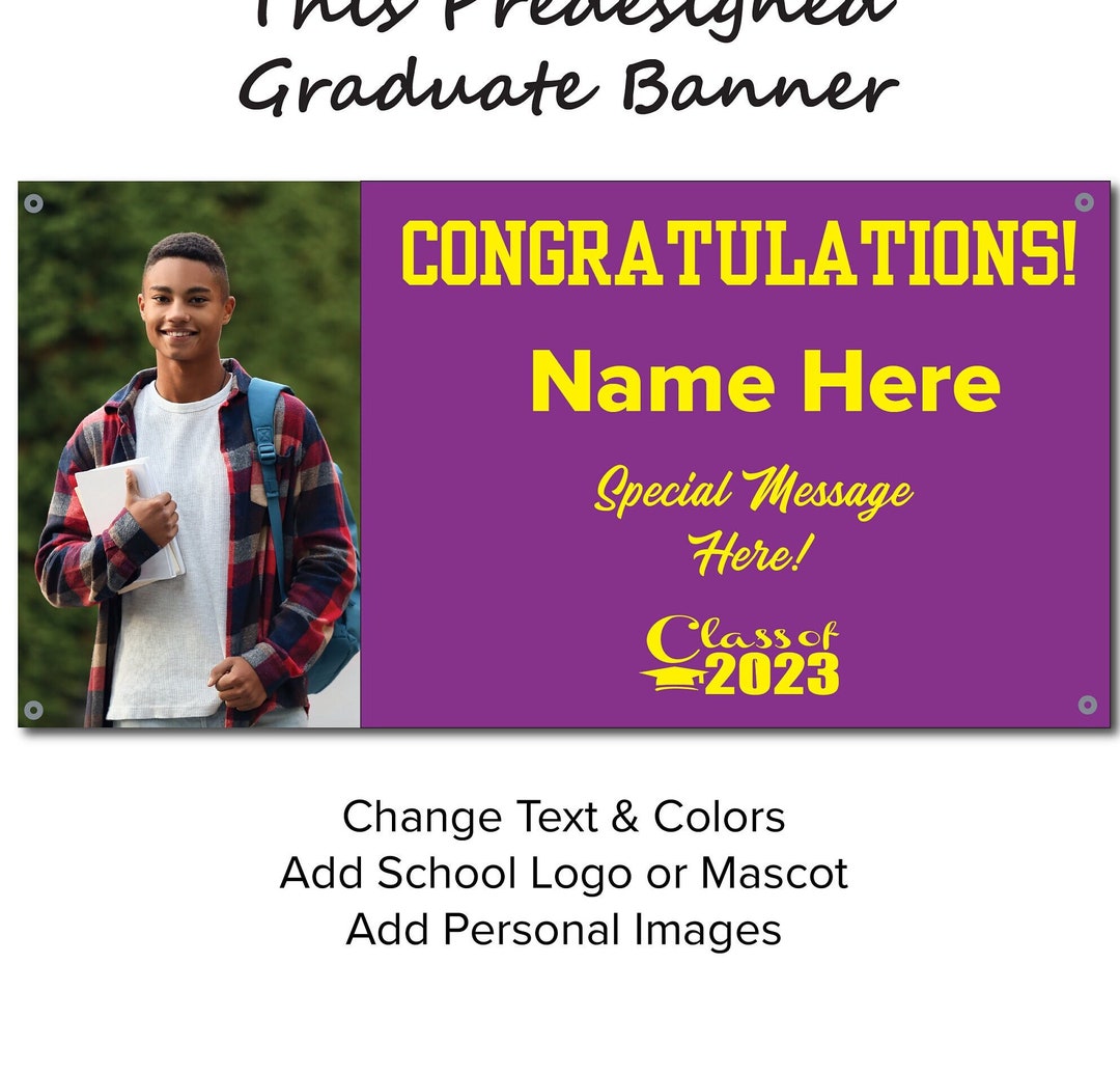 Custom Graduation Banner Class of 2024 High School Grad Banner College ...