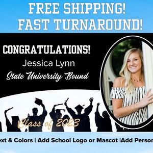 Custom Graduation Banner Class of 2023 High School Grad Banner College ...