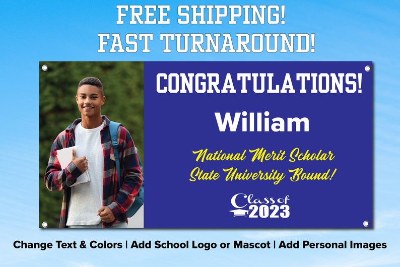 Custom Graduation Banner Class of 2024 High School Grad Banner College ...