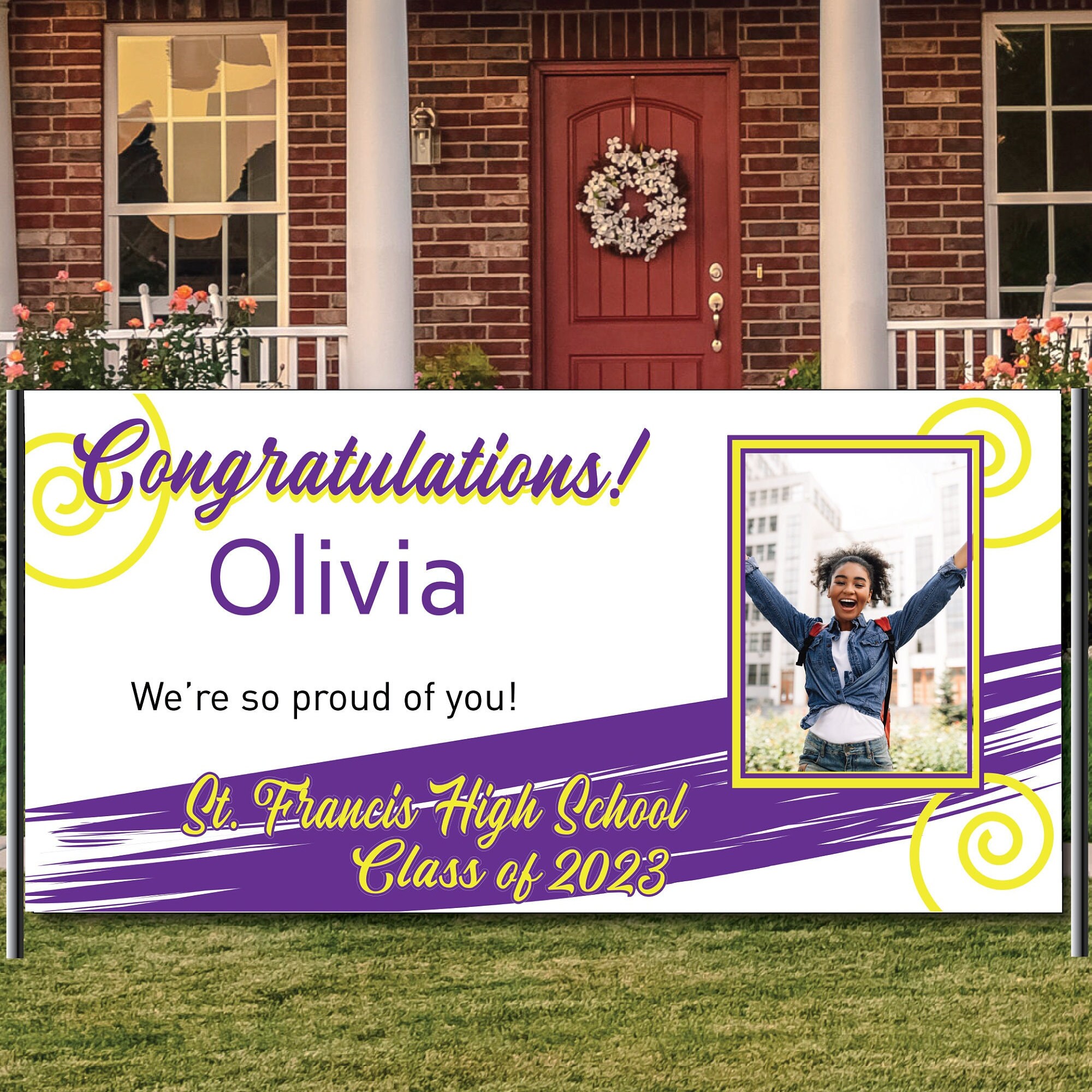 Custom Graduation Banner Class of 2023 High School Grad - Etsy