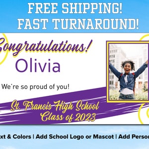 Custom Graduation Banner Class of 2023 High School Grad - Etsy