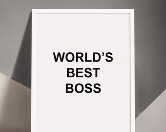 Worlds Best Boss Printable - Etsy