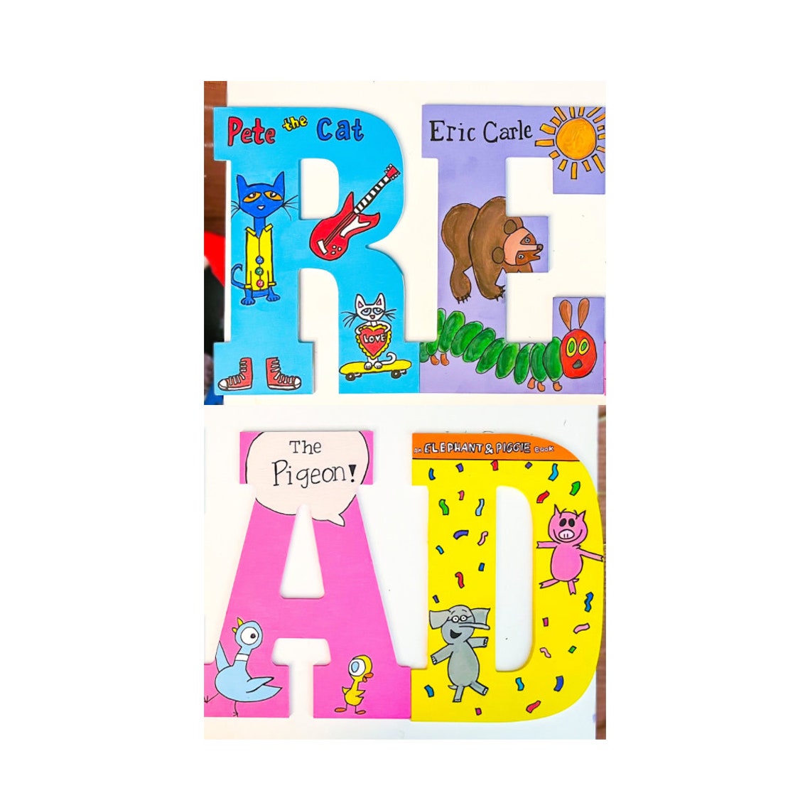 Hand Painted Story Book Letters | READ, Classroom Decor, Gift for ...