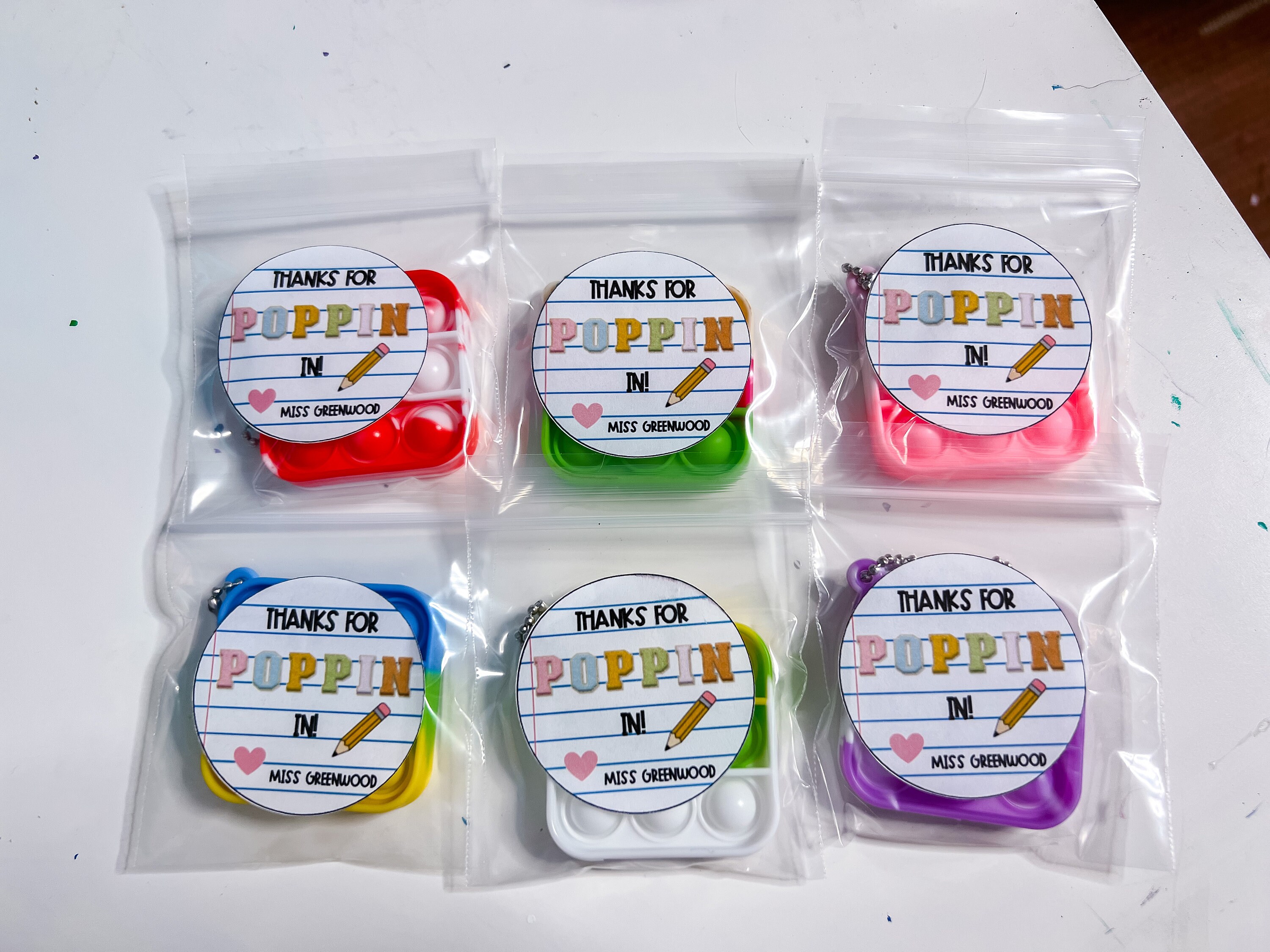 Back to School Pop-it Gift for Class | Meet the Teacher, Open House ...