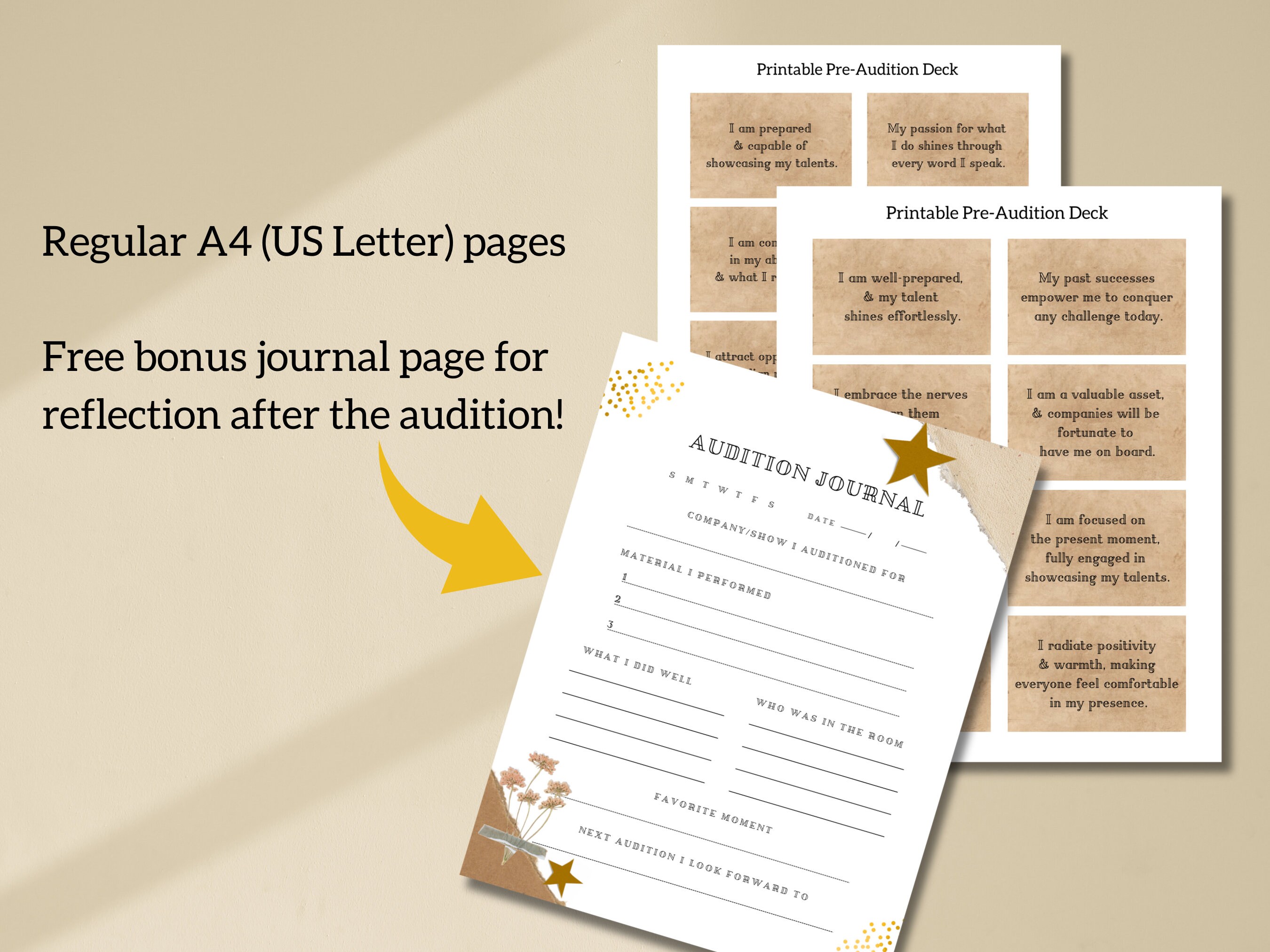 Actor Affirmation Cards: Printable Pre-audition Deck (digital Download ...