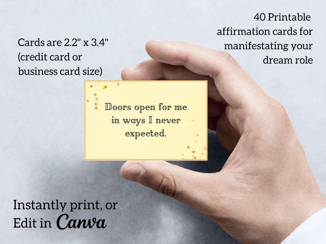 Actor Affirmation Cards: Law of Attraction Printable Deck (canva ...
