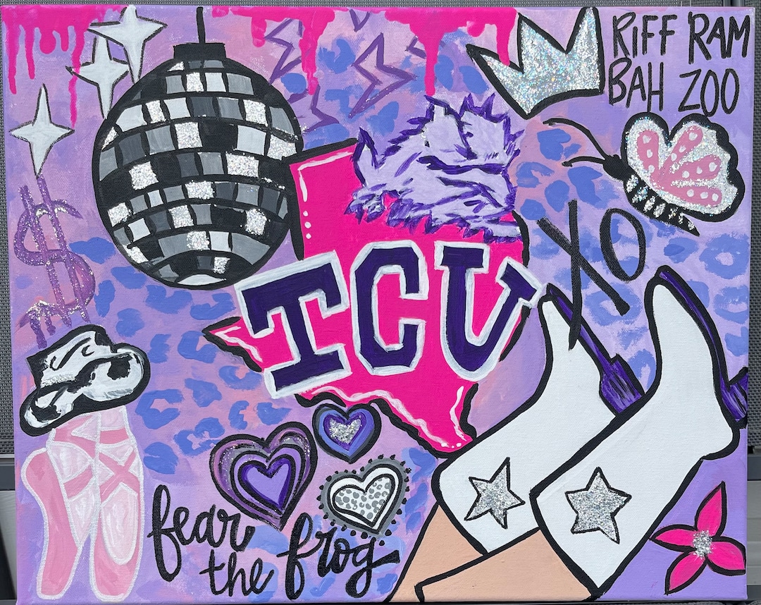 TCU Hornfrogs Custom College Spirit Canvas Painting - Etsy