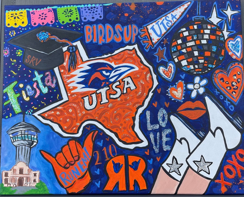 Custom College Painting UTSA - Etsy