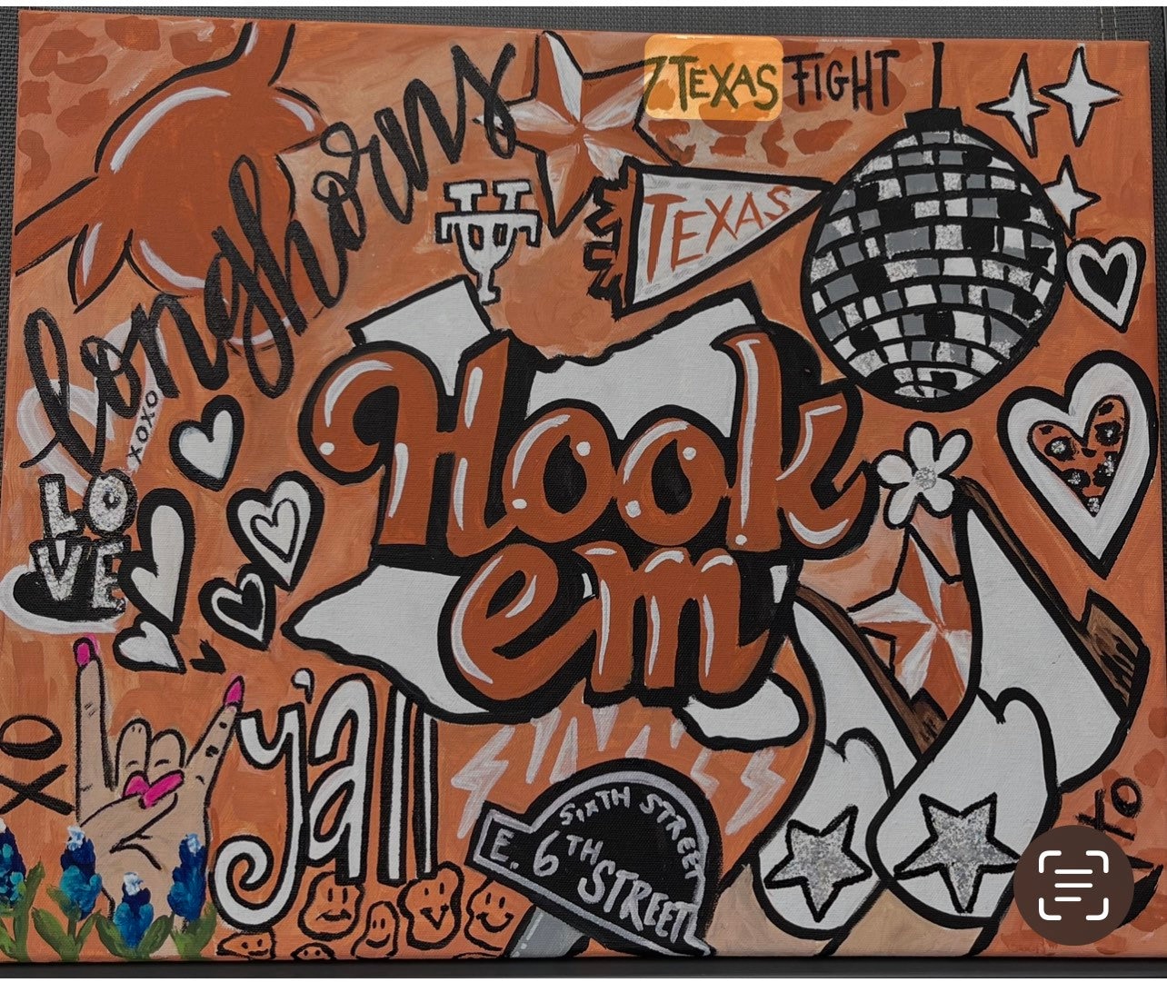 UT Longhorns Custom College Art - Etsy