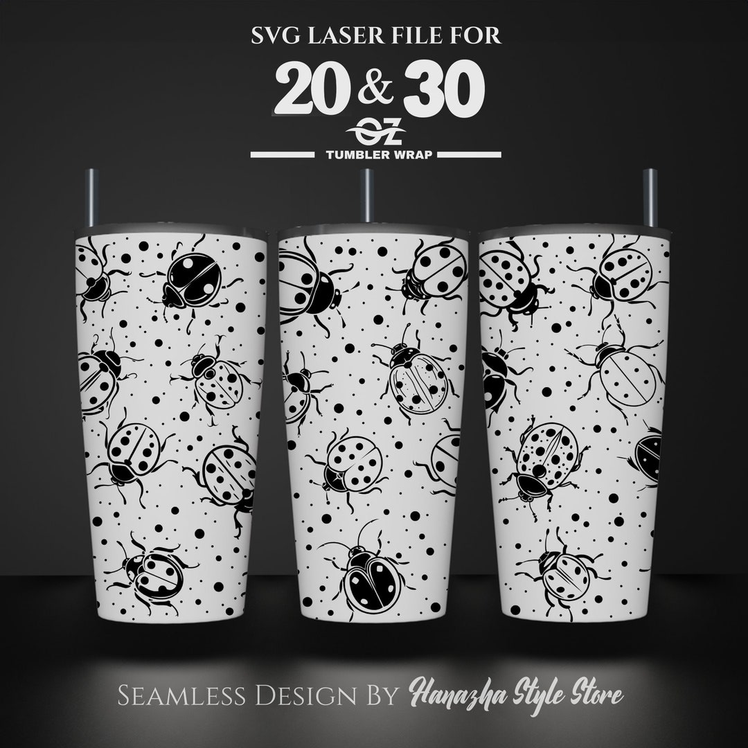 Ladybug Tumbler Wrap: Laser Engraved Design for 20oz & 30oz (SVG File ...