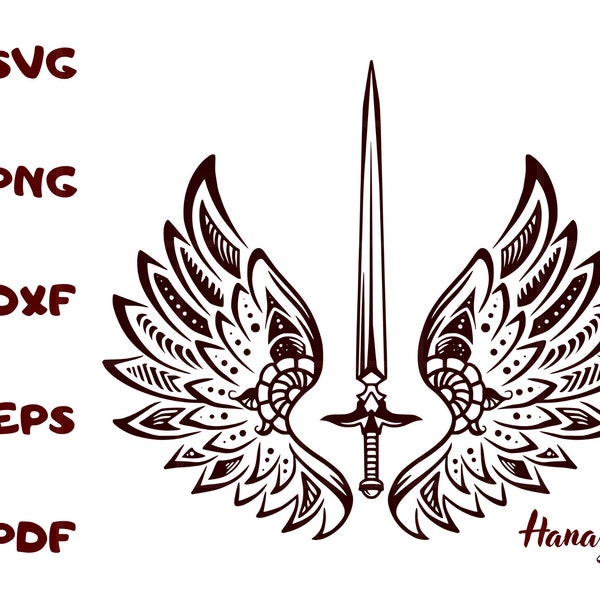 Sword With Wings Svg - Etsy