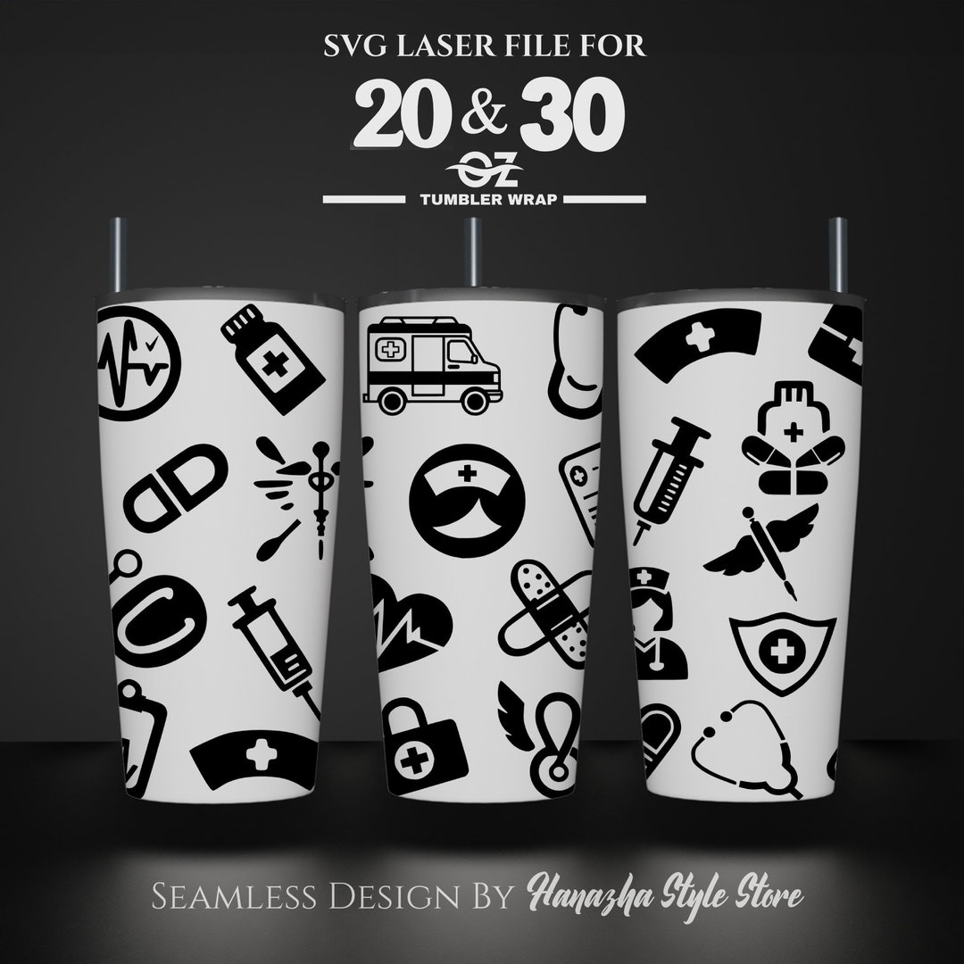 Nurse V2 Laser Engraved Full Wrap Design for 20 and 30 Oz Tumbler ...
