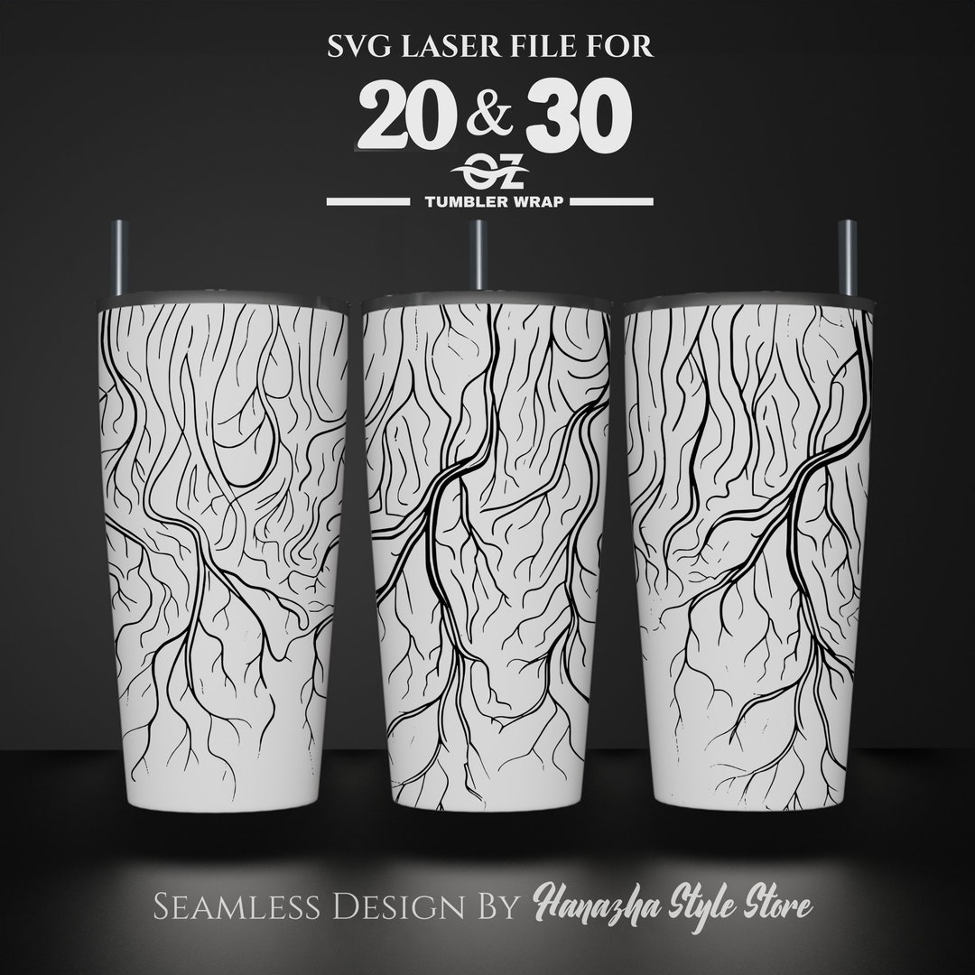 Roots Laser Engraved Full Wrap Design for 20 and 30 Oz Tumbler, Roots ...