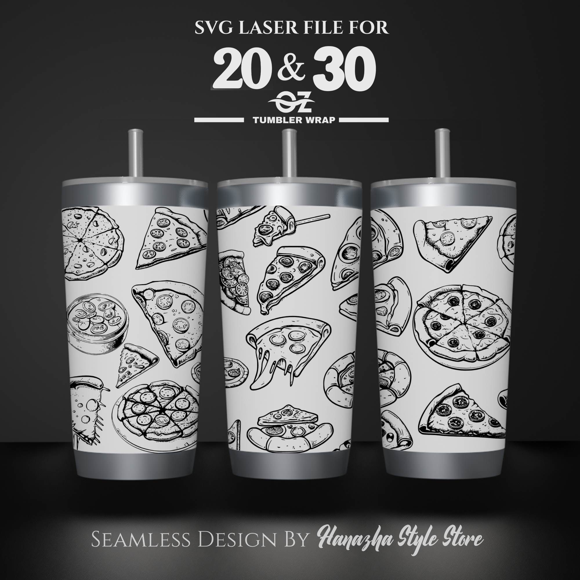 Pizza Laser Engraved Full Wrap Design for 20 and 30 Oz Tumbler, Pizza ...