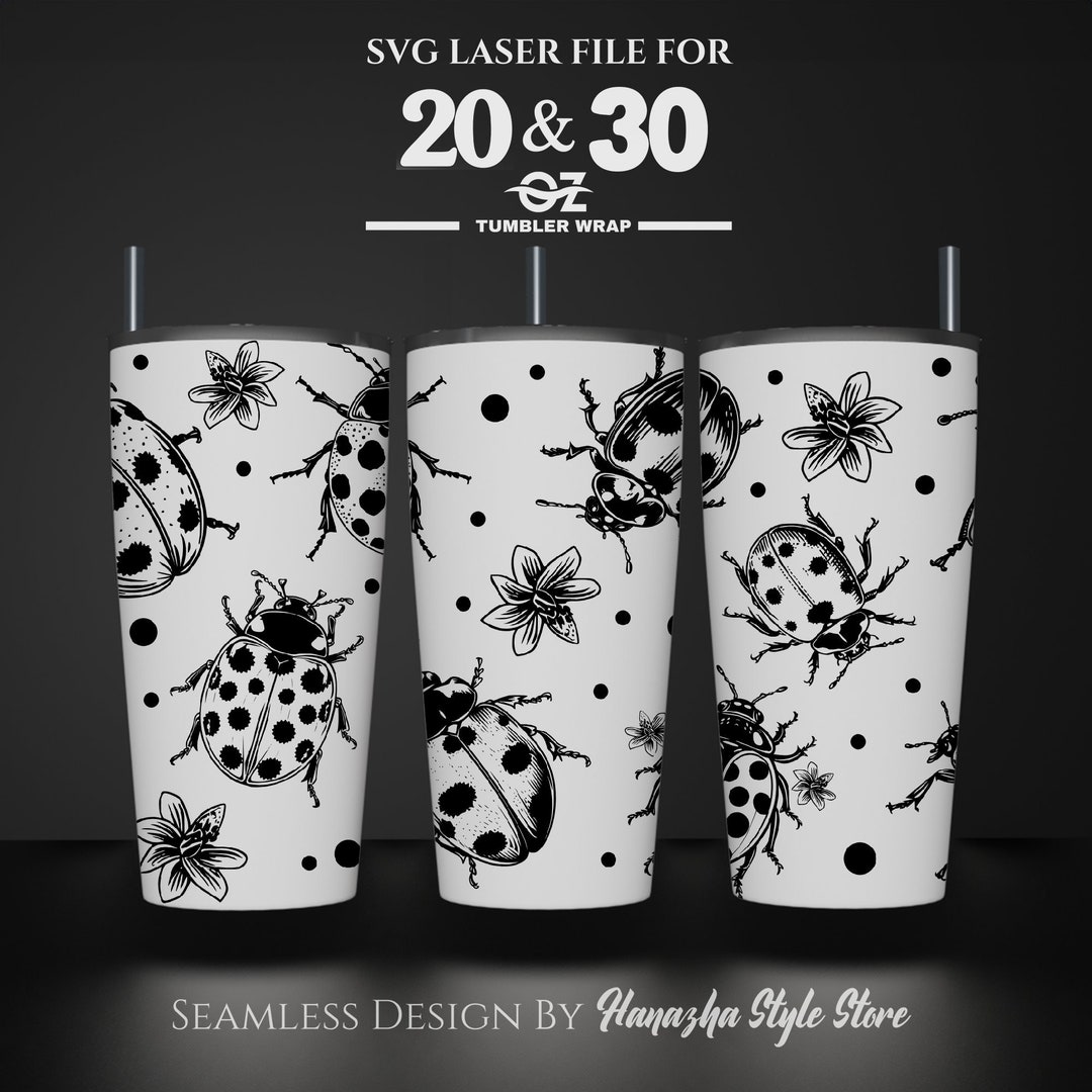 Ladybug V2 Laser Engraved Full Wrap Design for 20 and 30 Oz Tumbler ...
