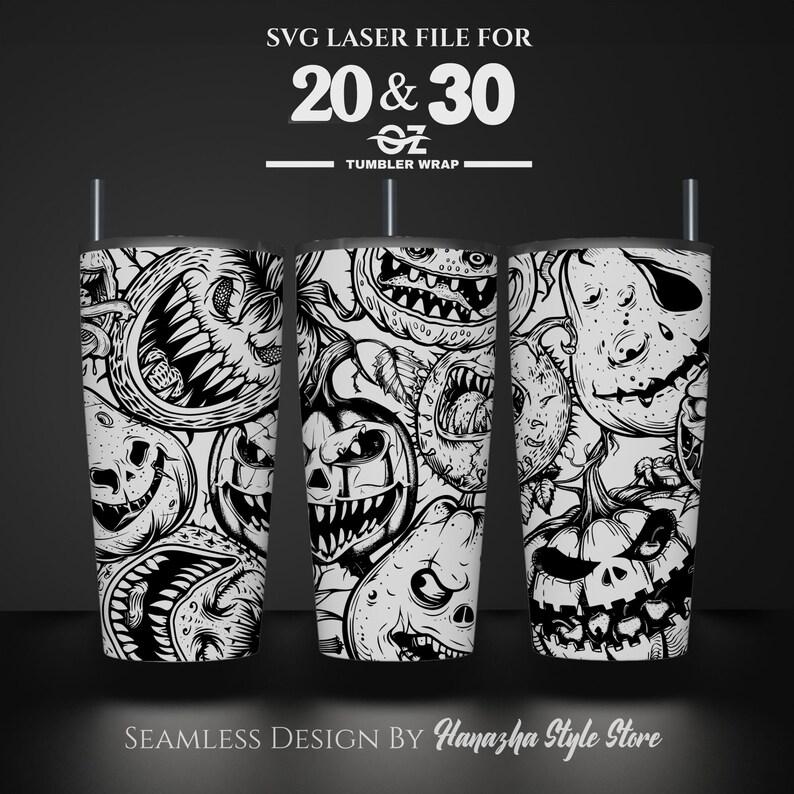 Scary Fruit Laser Engraved Full Wrap Design for 20 and 30 Oz Tumbler ...