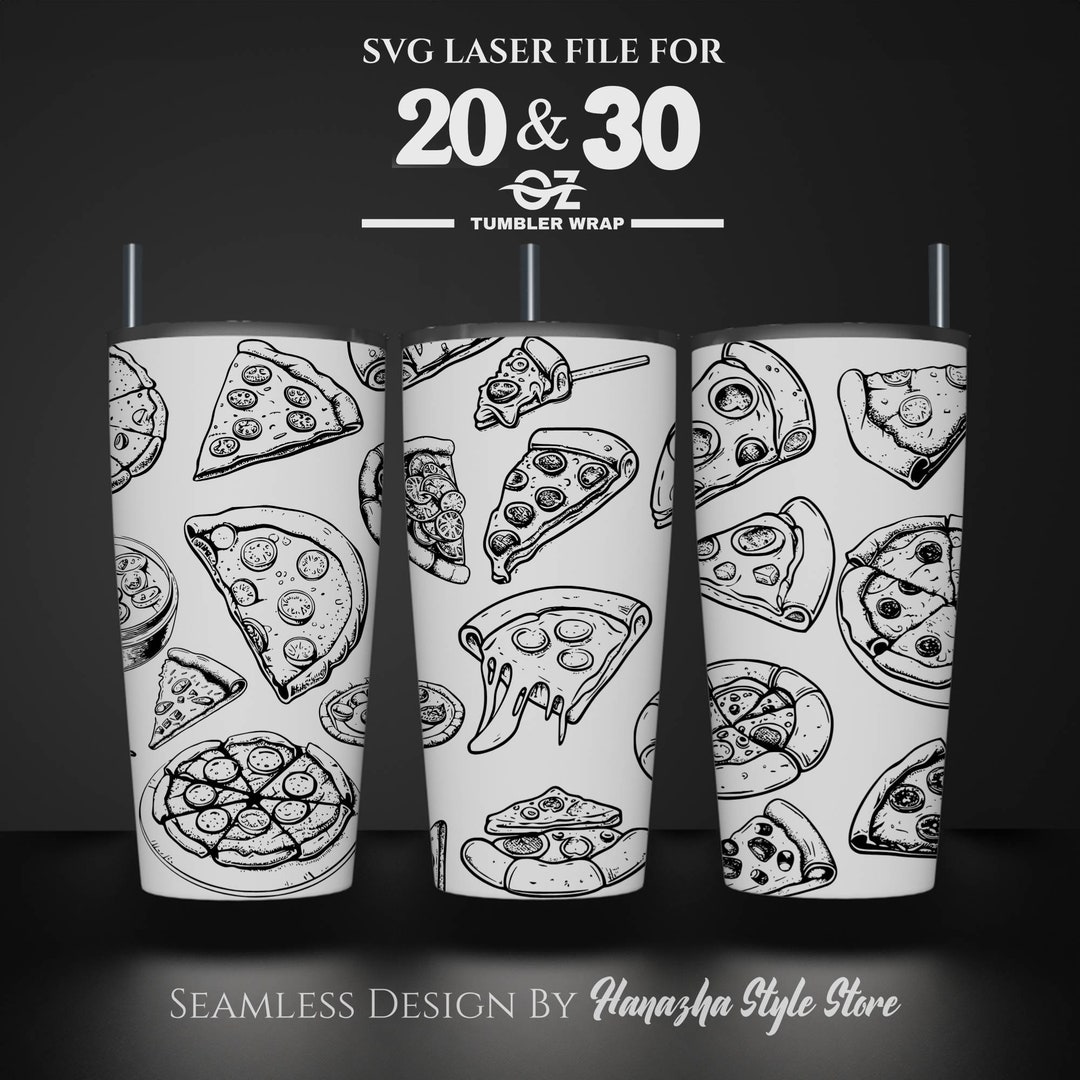 Pizza Laser Engraved Full Wrap Design for 20 and 30 Oz Tumbler, Pizza ...