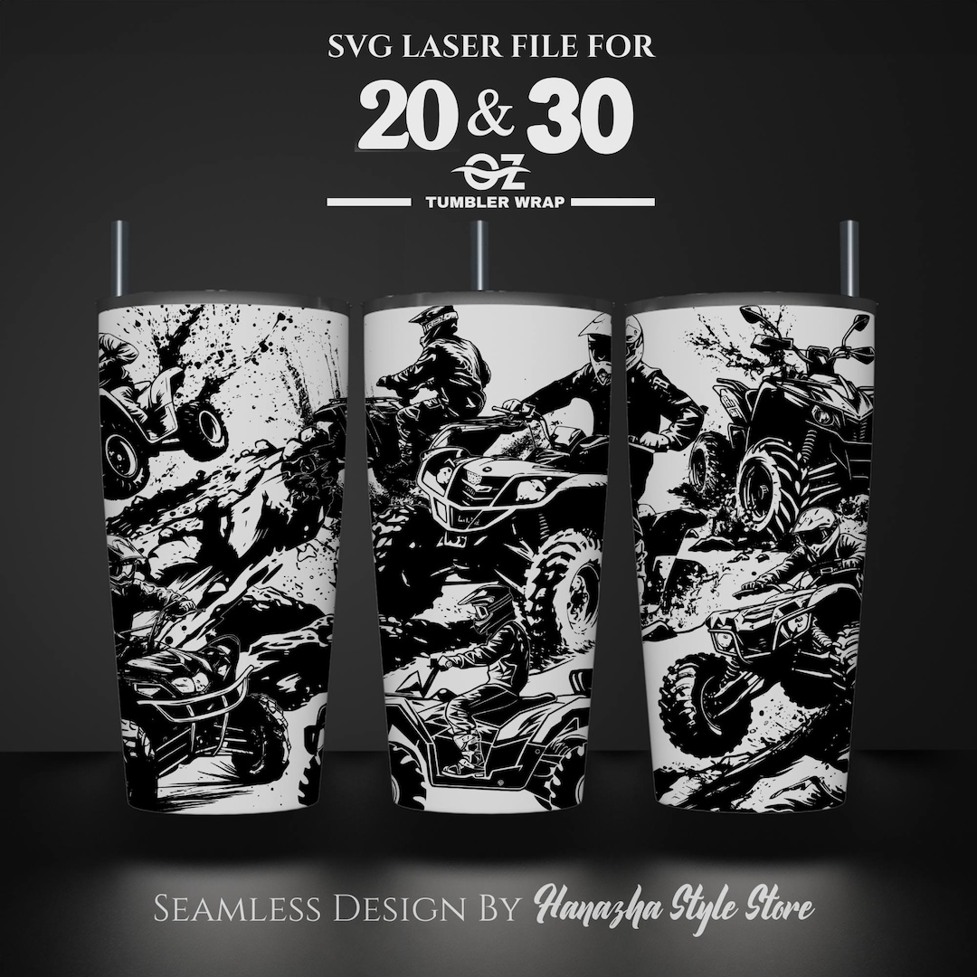 ATV Tumbler Wrap: Laser Engraved Full Wrap Design (SVG Digital Download ...
