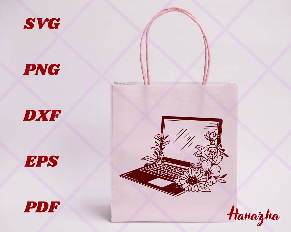 Laptop Svg Computer Svg Floral Laptop Svg Laptop With - Etsy