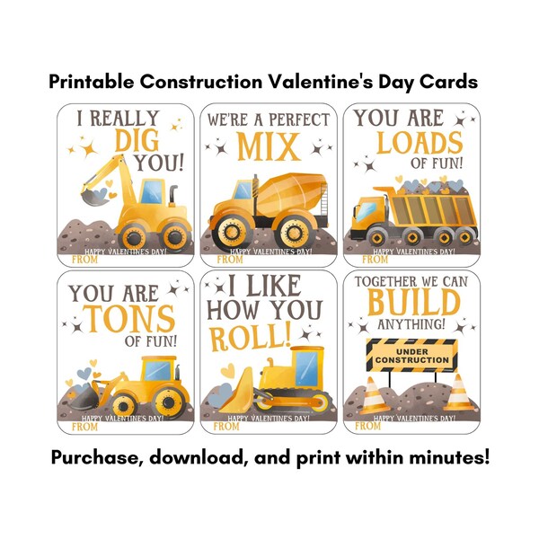 Construction Valentine - Etsy