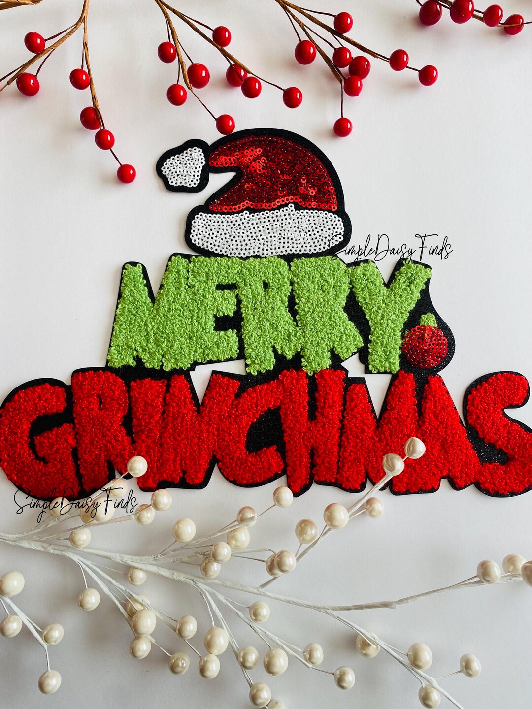 Christmas Chenille Patches, Hate Hate Hate Clothing Patch, Christmas ...