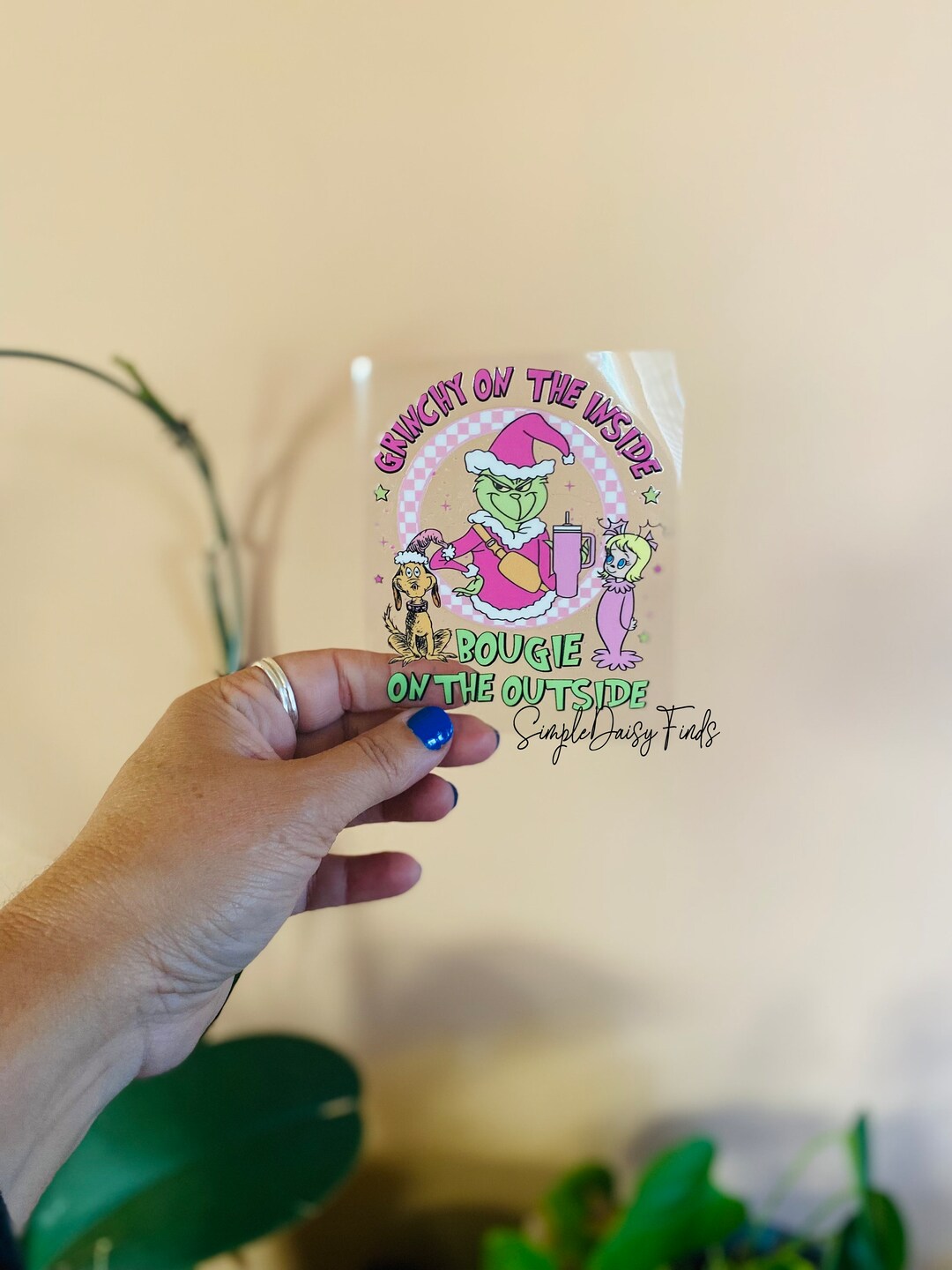 Uvdtf Grinch Decals, 4 Inch Decals, Christmas Uv Dtf Decal, Pink ...