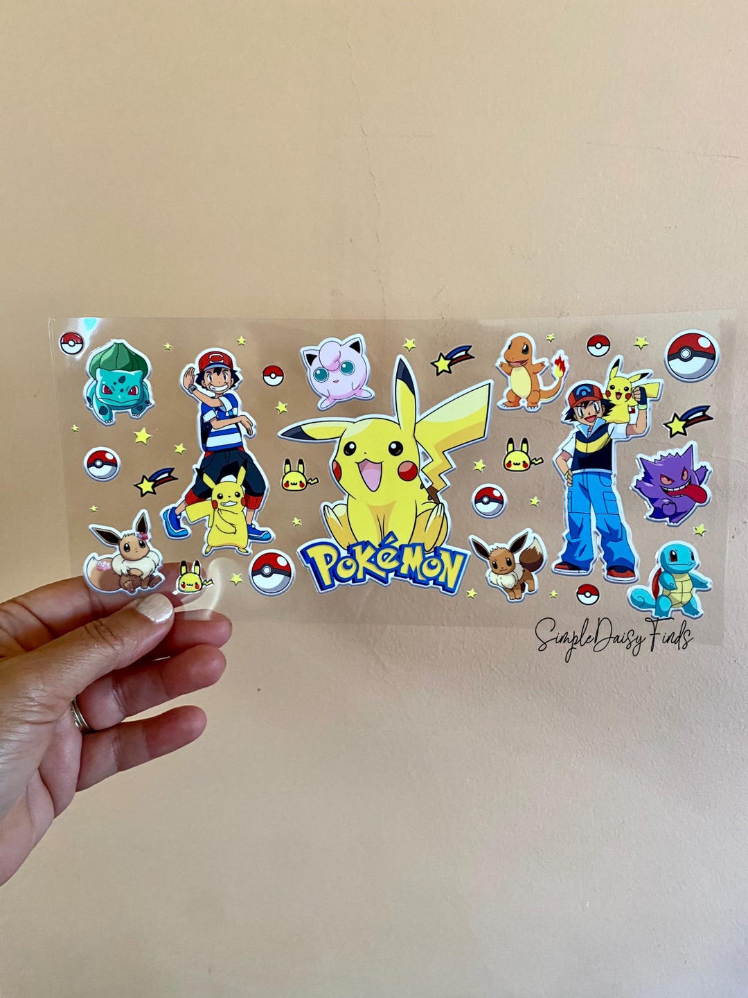 Uv Dtf Pokemon Cup Wrap, Uvdtf Decals, Kids Uvtdf Cup and Tumbler ...