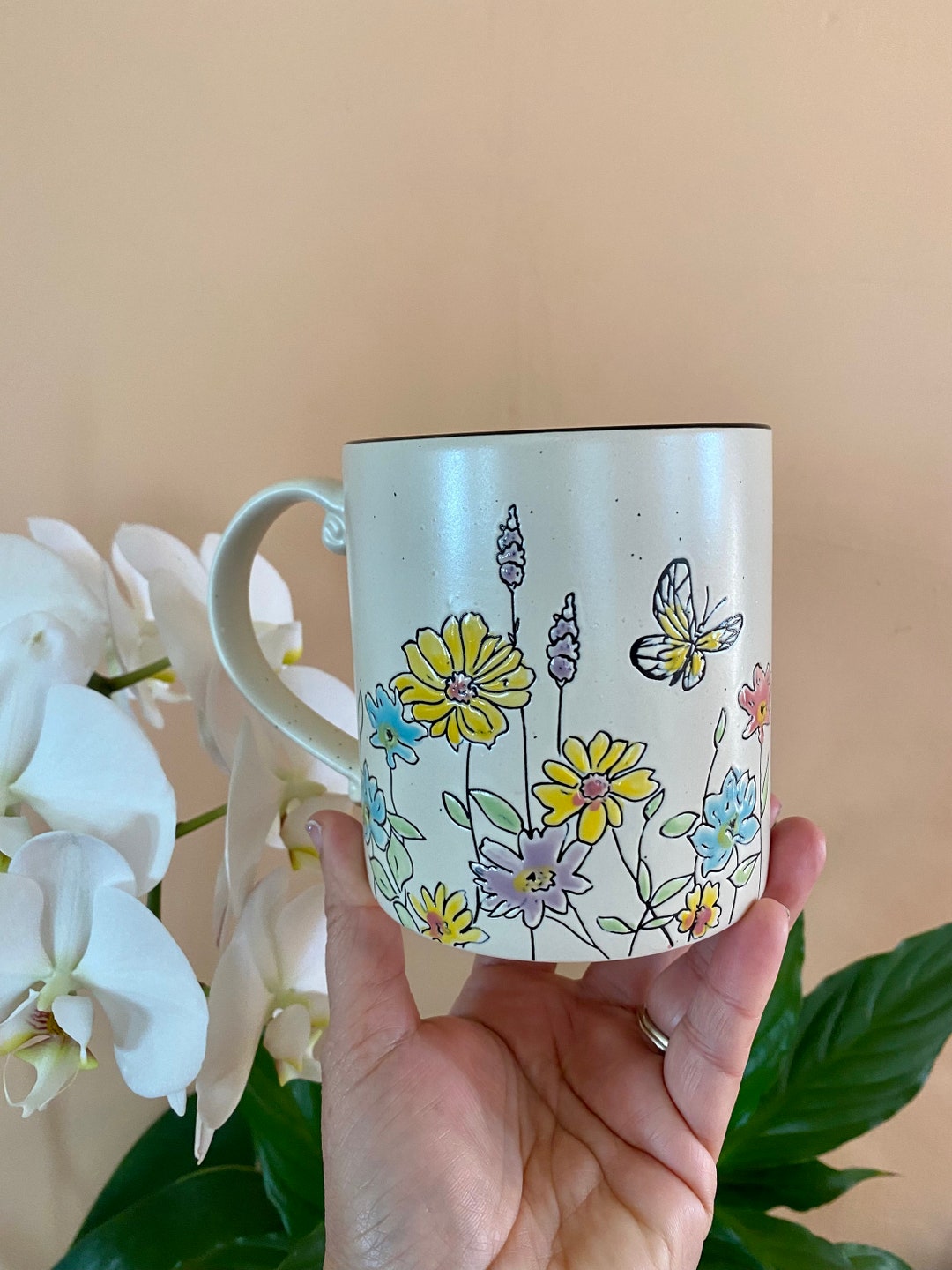 Flower Mug Colorful Flowers Ceramic Mug Summer Mugs Mothers Day Gift ...
