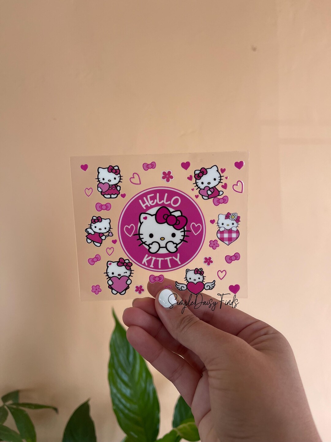 Hello Kitty UV DTF Decal: 4-inch Cup Sticker - Etsy