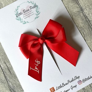 Personalised Ribbon Hair Bow Clip, School Bows, Back to School Bow ...