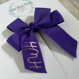 Personalised Ribbon Hair Bow Clip, School Bows, Back to School Bow ...