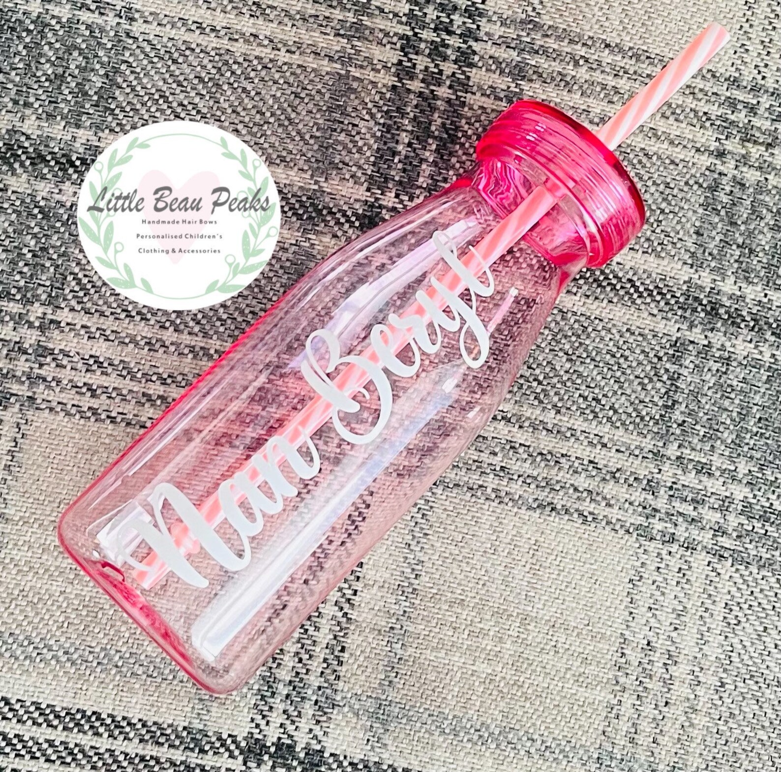 Personalised Kids Milkshake Bottle With Straw, Party Favours, Childrens ...