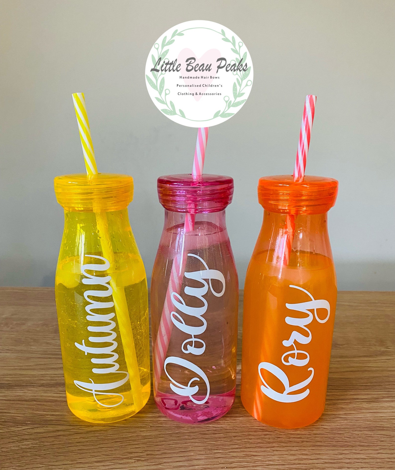 Personalised Kids Milkshake Bottle With Straw Party Favours | Etsy