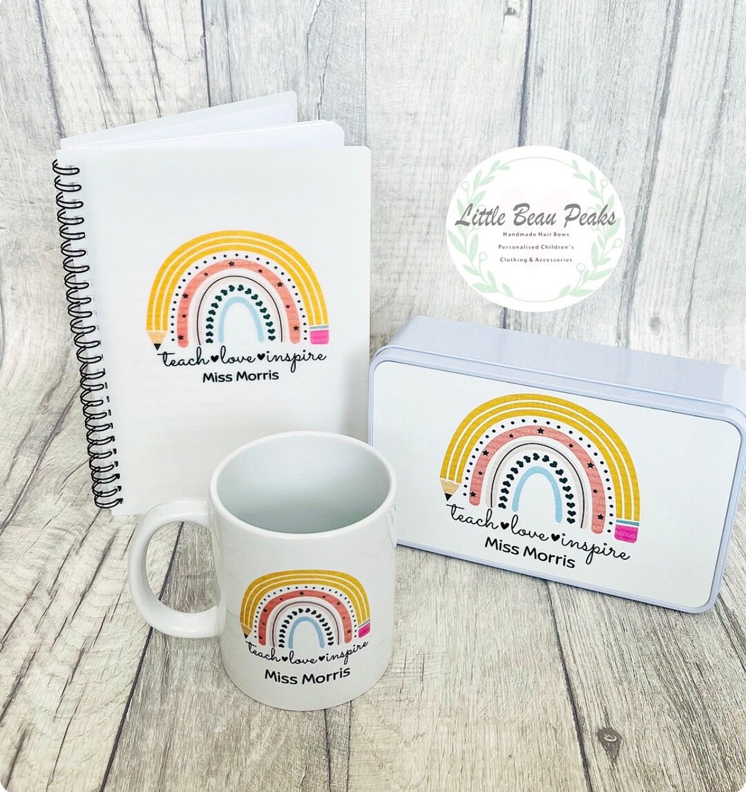 Personalised Teacher Tin, Teacher Notebook/notepad, Teacher Mug ...