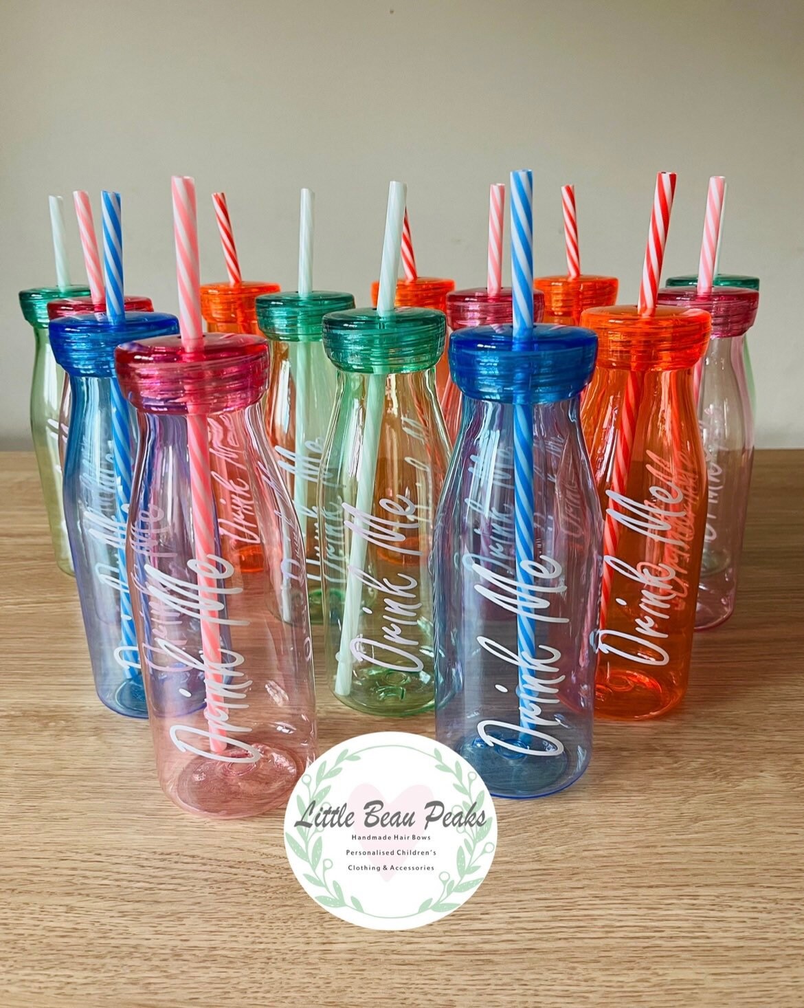 Personalised Kids Milkshake Bottle With Straw Party Favours - Etsy