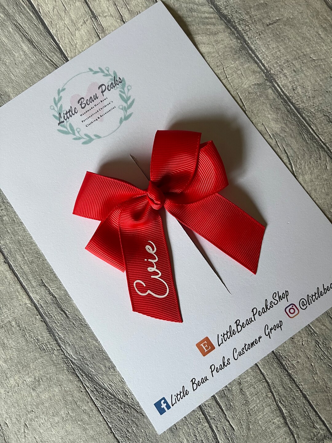 Personalised Ribbon Hair Bow Clip, School Bows, Back to School Bow ...