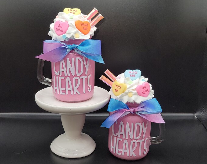 Conversation Heart Candy Mini Mug With Faux Whipped Topper - Etsy
