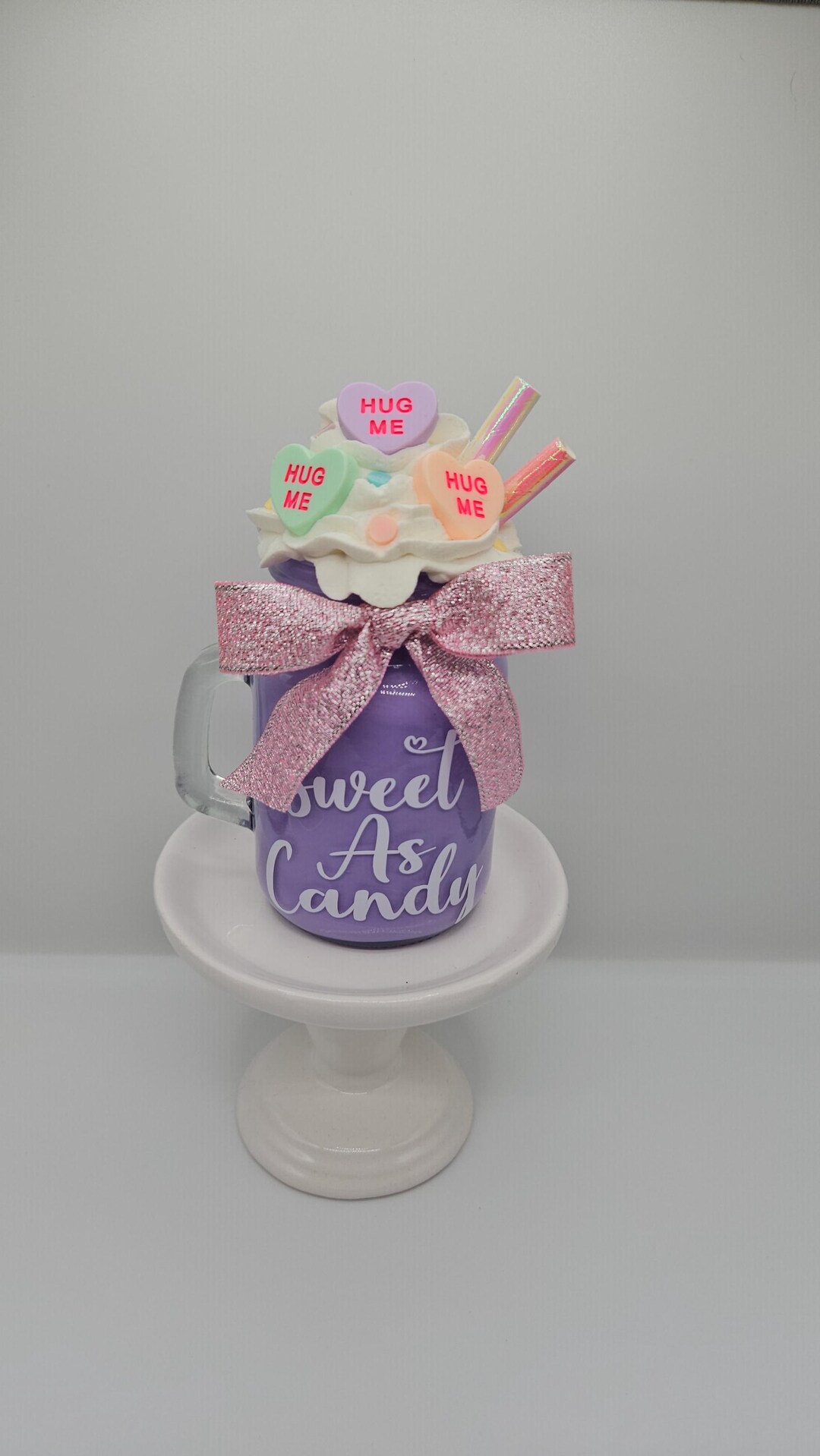 Conversation Heart Candy Mini Mug With Faux Whipped Topper Valentine's ...