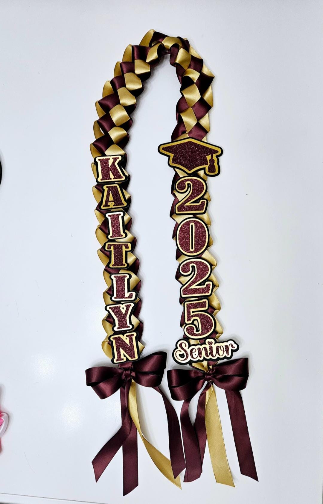 Maroon and Gold Senior Lei | Birthday Lei | Graduation Lei ...