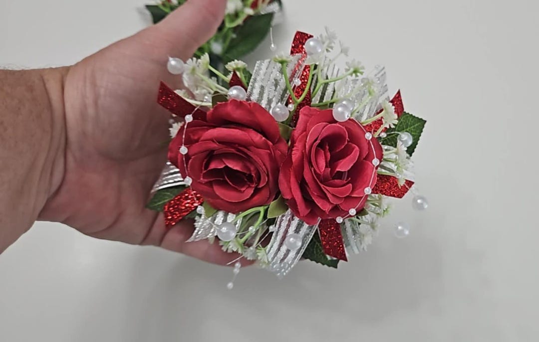 Red Wedding Corsage & Boutonniere | Prom Corsages | Prom Boutonnieres ...