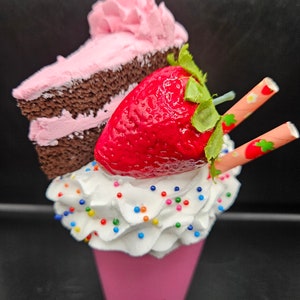 Strawberry Mini Milkshake With Faux Whipped Topper Valentine's Day ...