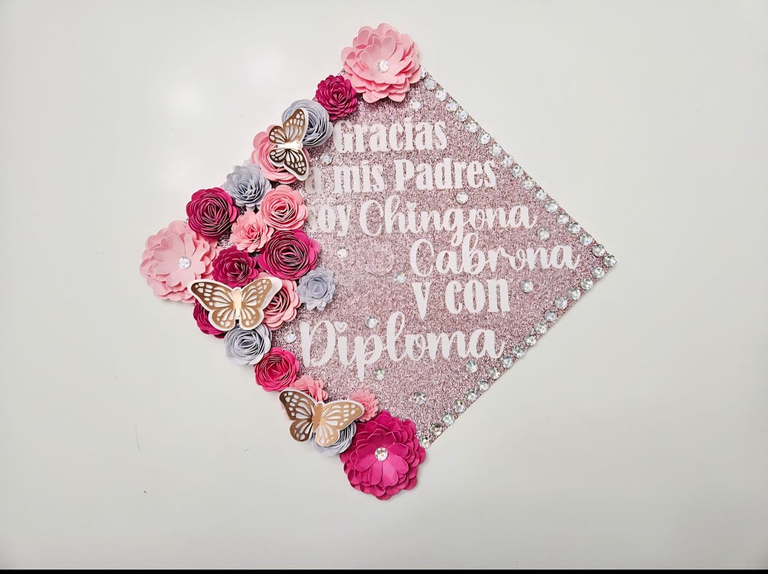 Rose Gold and Pink Graduation Cap Cover | Graduation Cap Topper ...