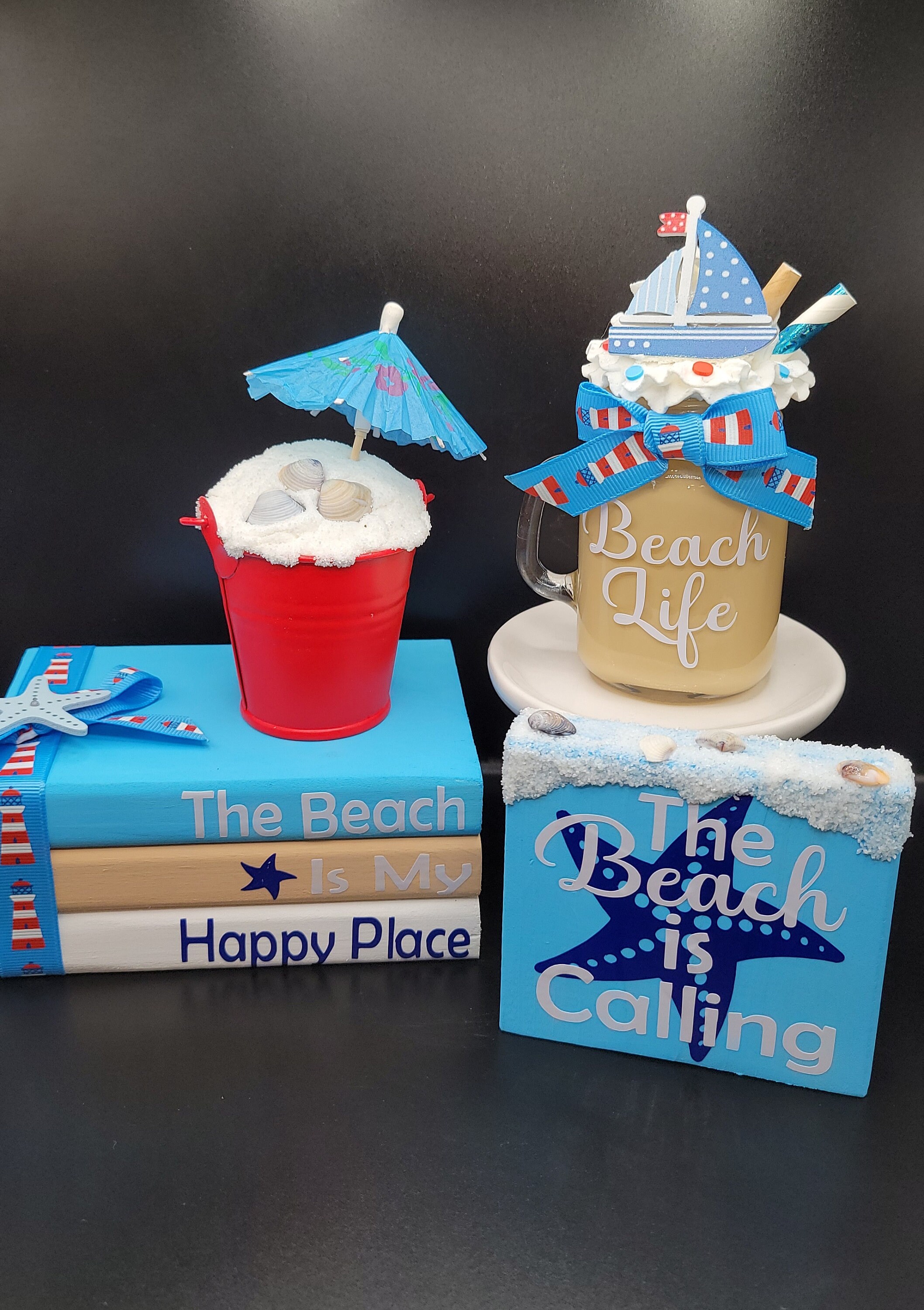 Beach Themed Tiered Tray Bundle Beach Sand Bucket Beach - Etsy