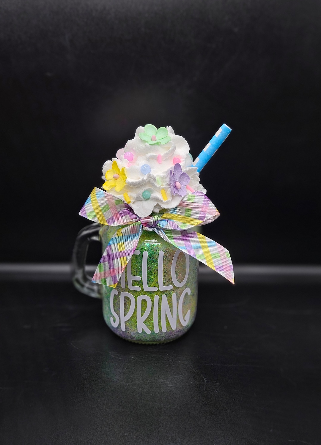 Spring Mini Mason Jar Faux Drink Decor for Tiered Trays Spring Decor ...